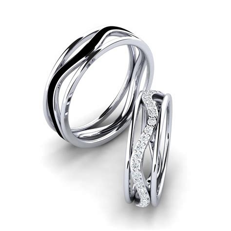 Shop 06 Carat White Silver Zirconia Couples Ring Pretty Guns Pair