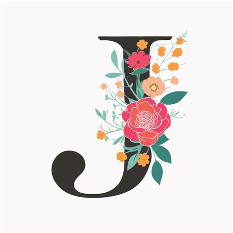 Premium Vector Flower Letters Floral Monogram On A White Background