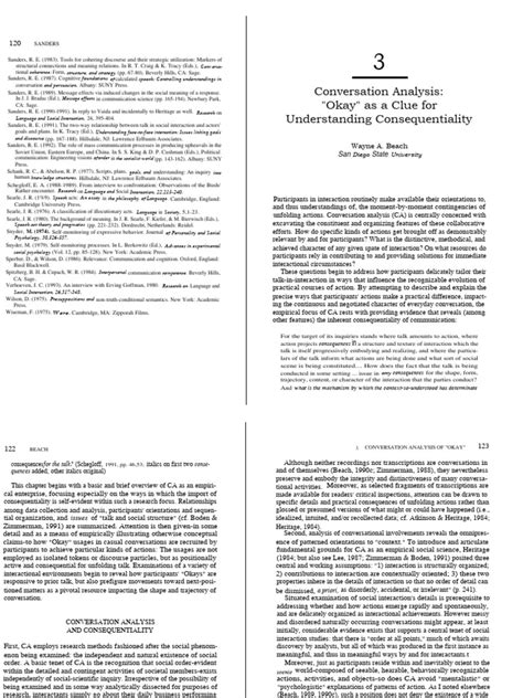 Conversational Analysis As A Clue Pdf Communication Human Communication