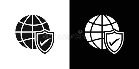 Web Security Icon Flat Vector Set Outline Stock Vector Illustration Of Security Network