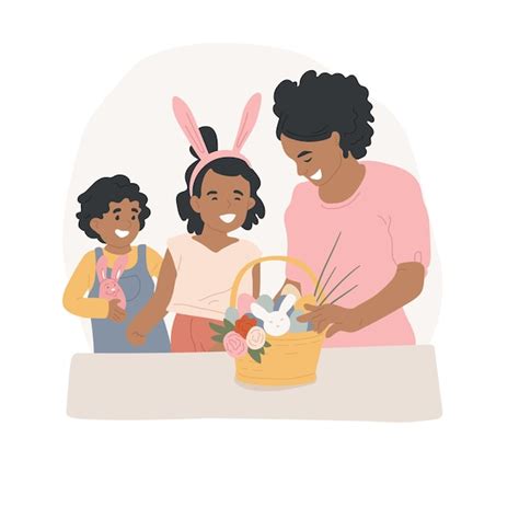 Premium Vector Easter Basket Isolated Cartoon Vector Illustration