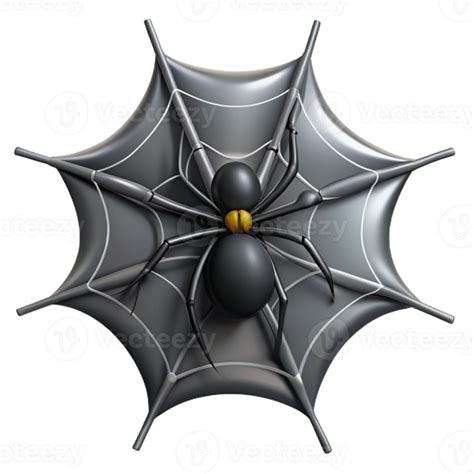 Wonderful Creative Spider Web With Spider Black Silky Isolated Element Authentic 57558209 Png