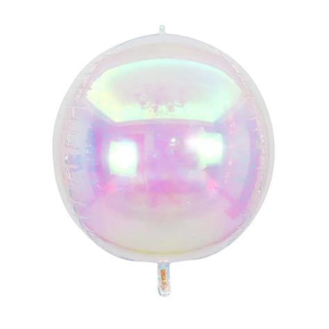 1 Balão Globo 4d Esfera Orbz Iridescente Nacarado Colorido 50 Polegadas
