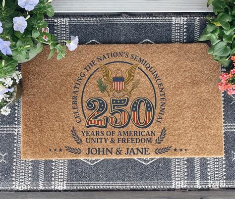 Usa 250th Anniversary Doormat Semiquincentennial Welcome Mat