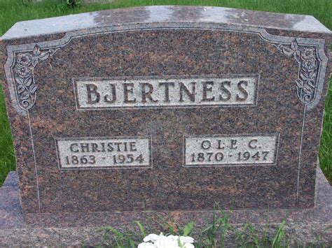 Christie Fingerson Bjertness 1863 1954 Find A Grave Memorial