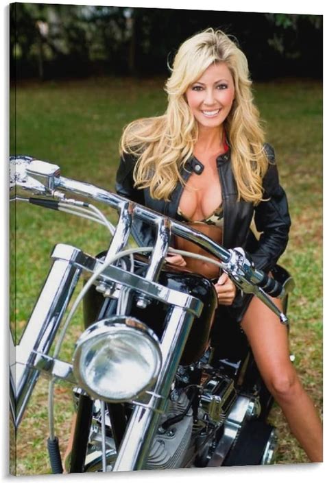 Vintage Woman Hottie Motorcycle Poster Man Cave Art Poster