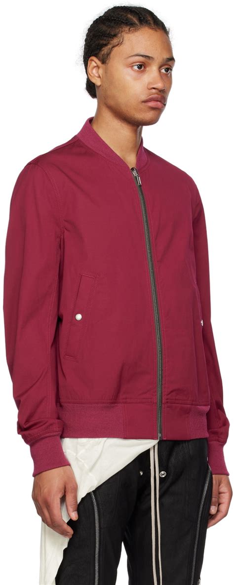 Rick Owens Burgundy Flight Reversible Bomber Jacket Rick Owens