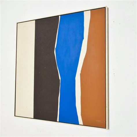 Warren Woodward Modernist Abstract Serigraph Canvas Color Block Cubism