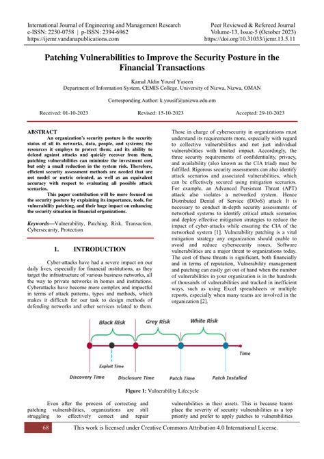 Pdf Patching Vulnerabilities To Improve The Security Posture In The Financial Transactions