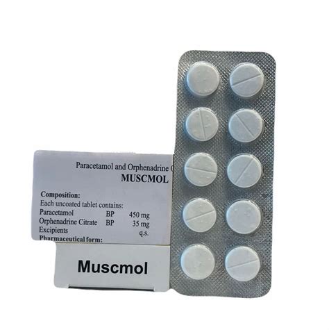 Paracetamol And Orphenadrine Citrate Tablets 450mg35mg At ₹ 455pack Muscol Tablet In Navi
