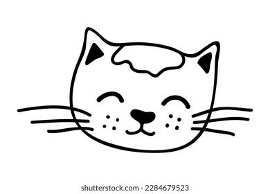 Hand Drawn Cat Muzzle Clipart Cute Stock Vector Royalty Free 2284679523 Shutterstock