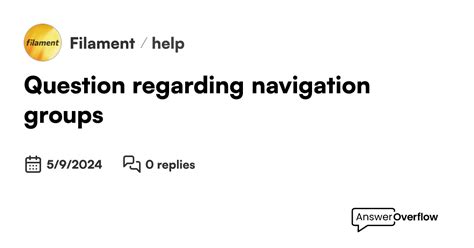Question Regarding Navigation Groups Filament
