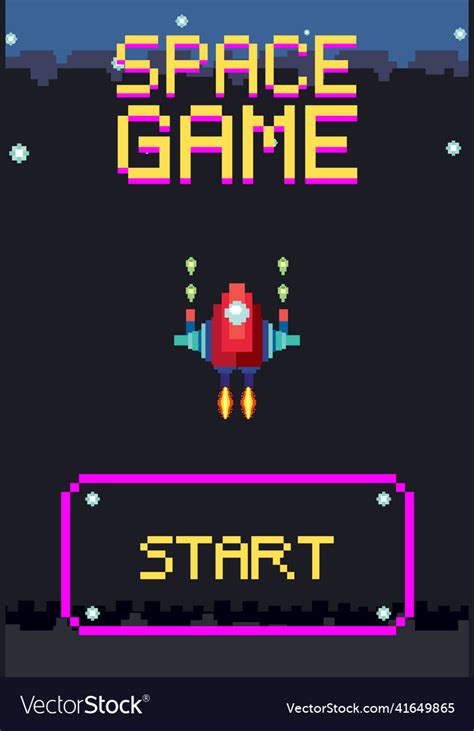 Space Game User Interface Template Royalty Free Vector Image