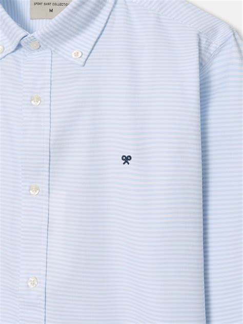 Camisa Sport Oxford Raya Horizontal Celeste