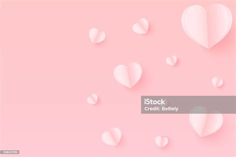 복사 공간 분홍색 종이 마음 종이 심장 분홍색 바탕에 비행 벡터 일러스트 레이 션 어머니의 날 발렌타인의 날 분홍색 배경에 대한