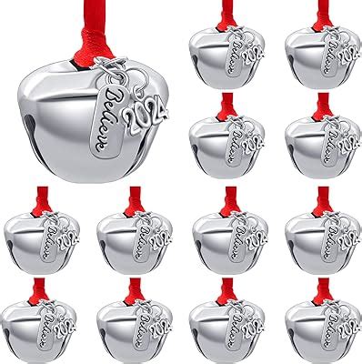 Amazon Wiyodaho 24 Pcs Christmas Believe Bell Ornaments 1 5 Inch