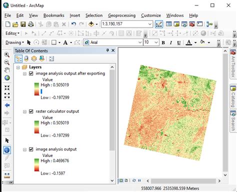 Arcgis Desktop Different Values For Ndvi From Different Techniques Geographic Information