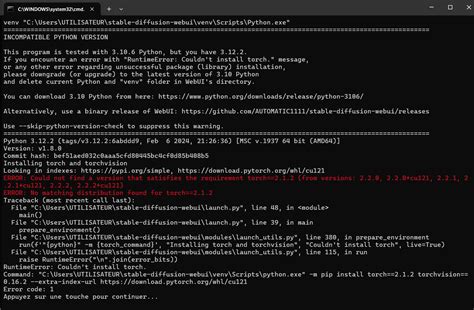 How To Solve This Problème With Python For Downloading Automatic 1111