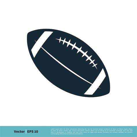 Pelota De Rugby Icono De Fútbol Americano Vector Logo Plantilla