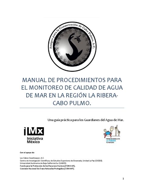 Monitoreo De Calidad Del Agua De Mar Pdf Agua Las Bacterias