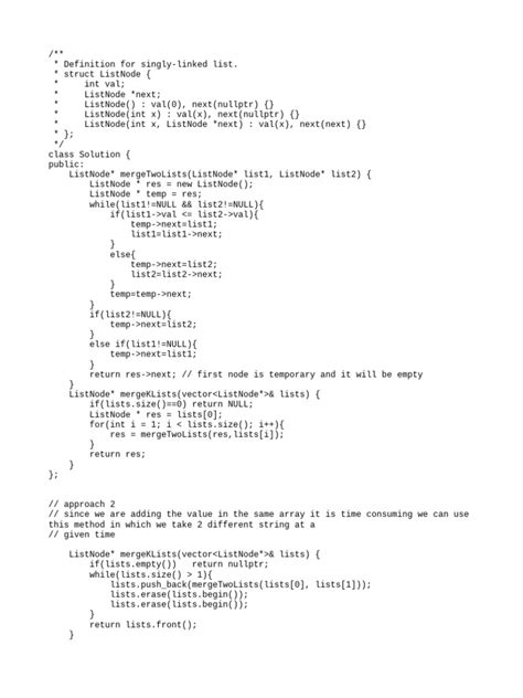 Merge K Sorted Lists Pdf
