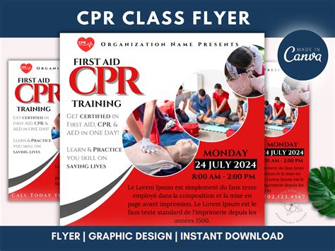 Editable Cpr Flyer First Aid Certificate Template Cpr Training Bls