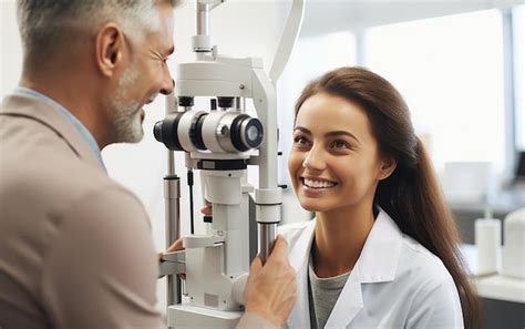 Premium Ai Image Professional Eye Doctor Examines Female Patient39s