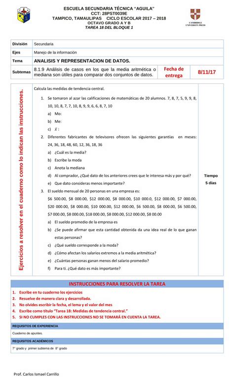 PDF 8 1 9 Análisis de casos en los que la media aritmética o