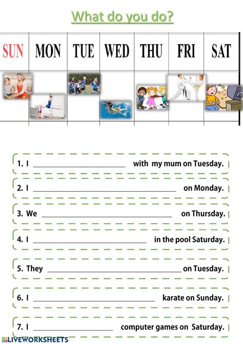 After School Activities Activity Worksheets Library