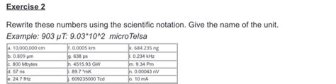 Solved Exercise 2 Rewrite These Numbers Using The Scientific