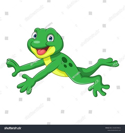 Cartoon Funny Frog Leaping On White Stock Vector Royalty Free 2528378011 Shutterstock