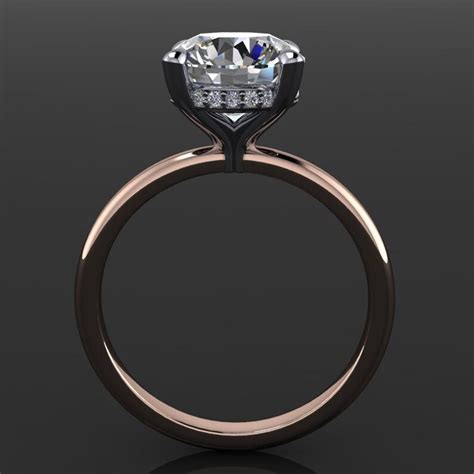 Naked Shay Ring 2 Carat Round Moissanite Engagement Ring Etsy