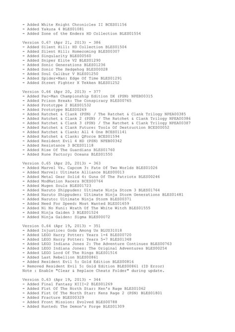 Cheats Db Bsd Version Txt