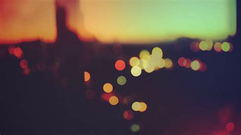 Sunlight Lights Cityscape Night Red Reflection Blurred Circle