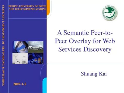 Ppt A Semantic Peer To Peer Overlay For Web Services Discovery