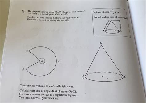 Solved 23 The Diagram Shows A Sector Oacb Of A Circle With Centre O