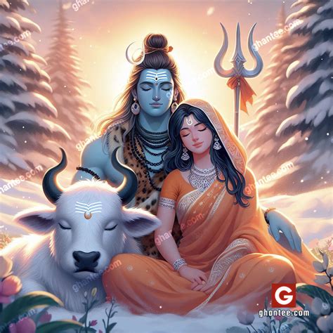 Shiv Parvati Nandi Beautiful HD Image Ghantee