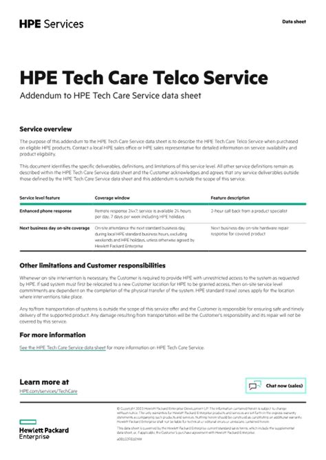 Hpe Tech Care Telco Service