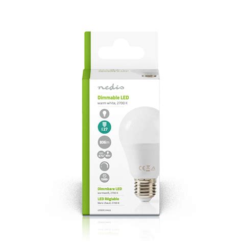 LED Bulb E A Dimmable W Lm K Warm White Frosted Pcs