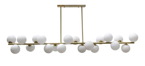 Gold 20 Light Opal Glass Bubble Pendant Light Pasadena Disegno Luce