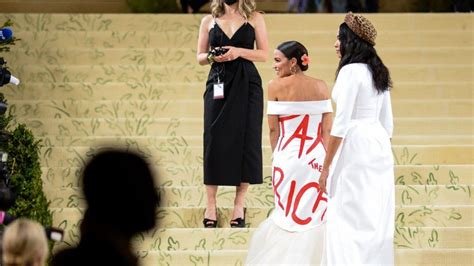 Aoc Under Investigation For Met Gala Dress Reading Tax The Rich Bbc