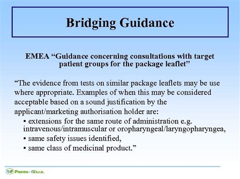 Readability Testing Of Package Information Leaflets And Bridging