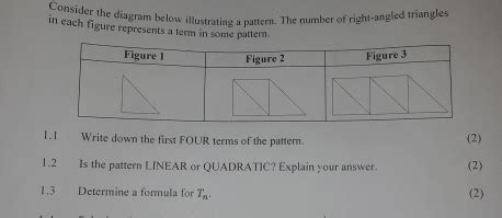 Solved Consider The Diagram Below Illustrating A Pattern The Number Of Right Angled Triangles