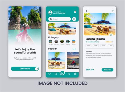Premium Vector Travel App Web Page Design Layout Pack Of Ui Ux Gui
