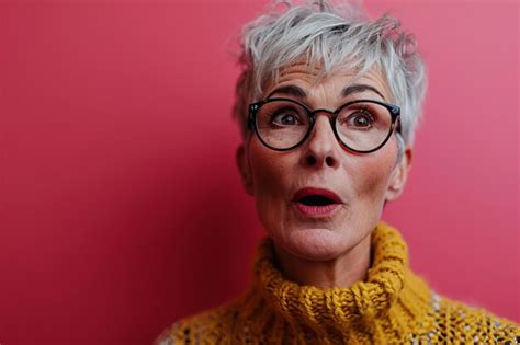 Premium Photo An Older Woman Wearing Glasses And A Yellow Sweater