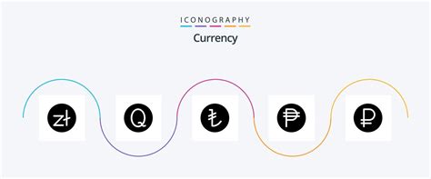 currency glyph 5 icon pack including peso currency guatemalan