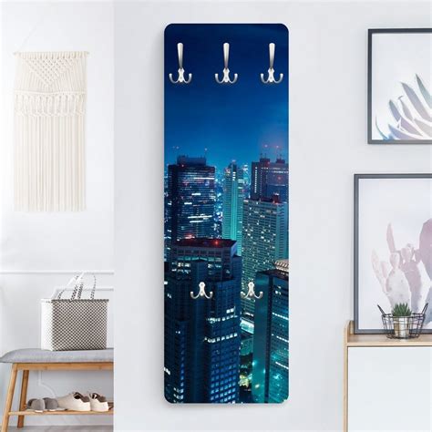 Bilderdepot24 Garderobenpaneel Blau Städte Skyline Die Atmosphäre