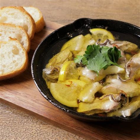 レモンでさっぱり 牡蠣のアヒージョ 作り方・レシピ クラシル レシピ アヒージョ レシピ 料理 レシピ