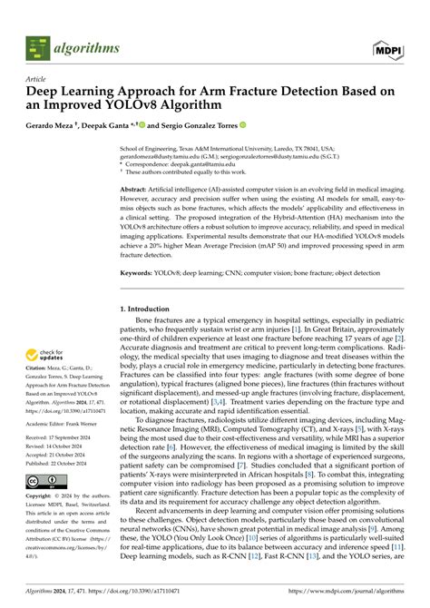 Pdf Deep Learning Approach For Arm Fracture Detection Based On An