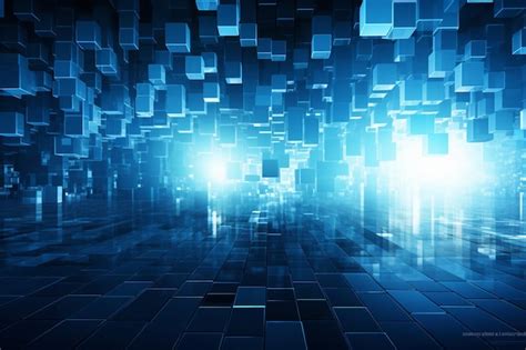 Pixel Blue Technology Background Design Premium Ai Generated Image
